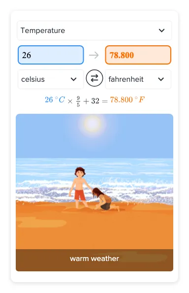 Flexi answers - What is 26°C in Fahrenheit? | CK-12 Foundation