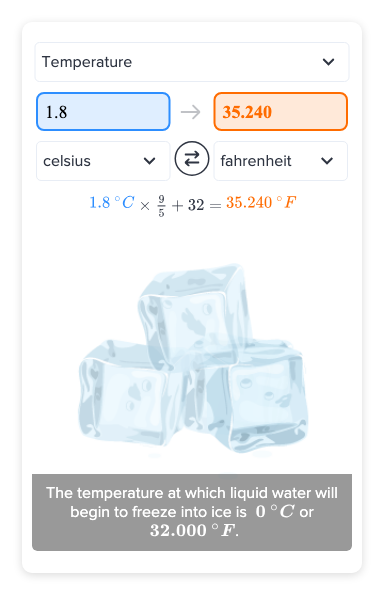 Flexi answers - How many degrees Fahrenheit is 1.8 degrees Celsius ...