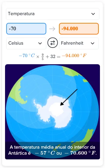Quanto é -70 graus Celsius em Fahrenheit? - etapas & exemplos | CK-12 ...