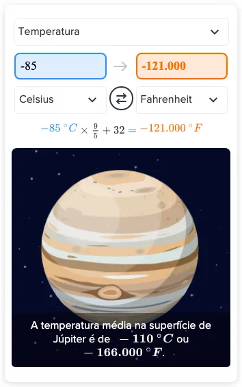 Converta -85 graus Celsius em Fahrenheit. - etapas & exemplos | CK-12 ...