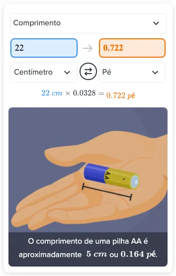 Respostas do Flexi - Converta 22 cm em pés. | CK-12 Foundation