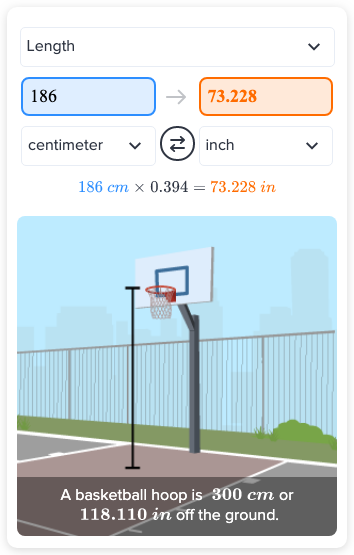 How many inches are in 186 cm? - Interactive converter and examples ...