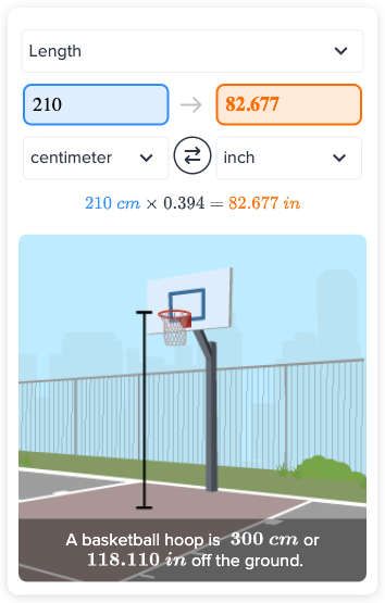 Flexi answers - How to convert 210 cm to inches? | CK-12 Foundation