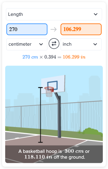 Flexi answers - How to convert 270 cm in inches? | CK-12 Foundation