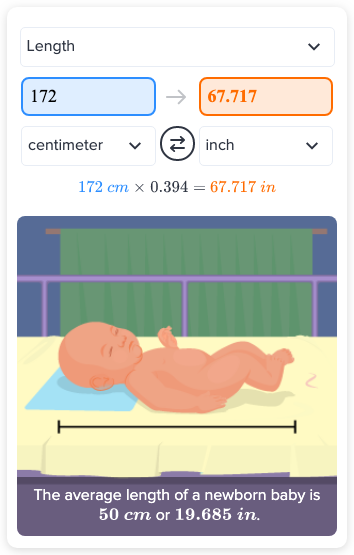 How many inches are in 172 cm? - Interactive converter and examples ...