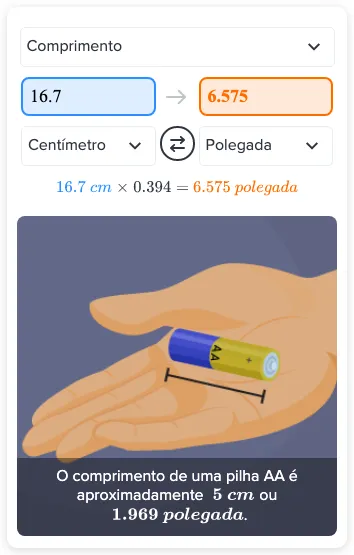 Respostas do Flexi - Quantas polegadas equivalem a 16.7 centímetros ...