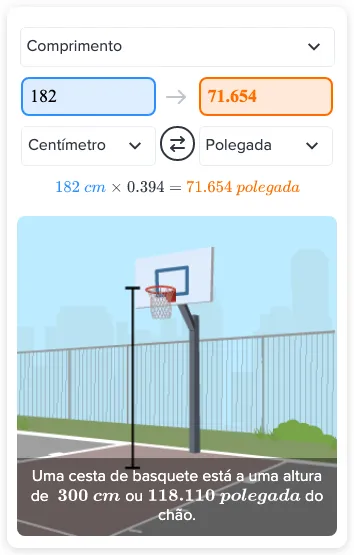 Respostas do Flexi - Como converter 182 cm em polegadas? | CK-12 Foundation