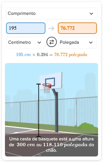 Respostas do Flexi - Como converter 195 cm em polegadas? | CK-12 Foundation