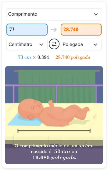 Respostas do Flexi - Como converter 73 cm em polegadas? | CK-12 Foundation