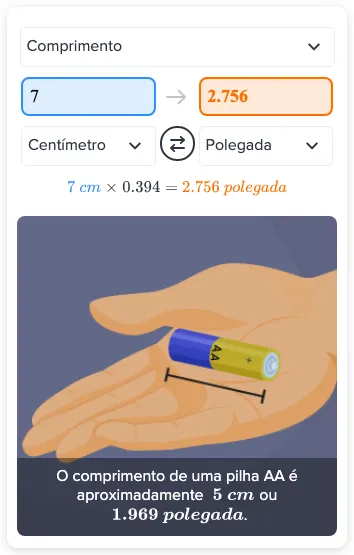 Respostas do Flexi - Como converter 7 cm em pol.? | CK-12 Foundation