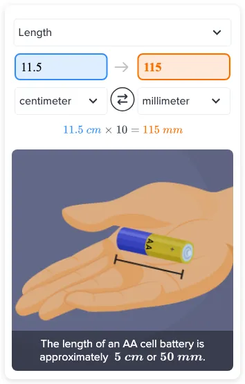 Flexi answers - What is the length of 11.5 centimeters in millimeters ...
