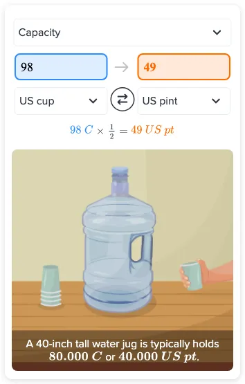 Flexi answers - What is the equivalent amount of pints in 98 cups? | CK ...