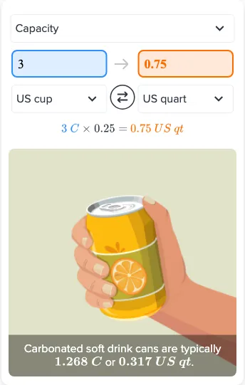 Flexi answers - How many quarts are there in 3 cups? | CK-12 Foundation