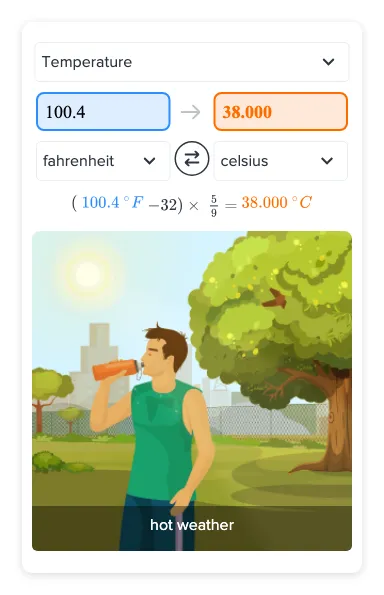 Flexi answers - Convert 100.4 degrees Fahrenheit to Celsius. | CK-12 ... Flexi answers - Convert 100.4 degrees Fahrenheit to Celsius. | CK-12 ...