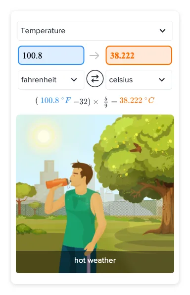 Flexi answers - Convert 100.8 degrees Fahrenheit to Celsius. | CK-12 ... Flexi answers - Convert 100.8 degrees Fahrenheit to Celsius. | CK-12 ...