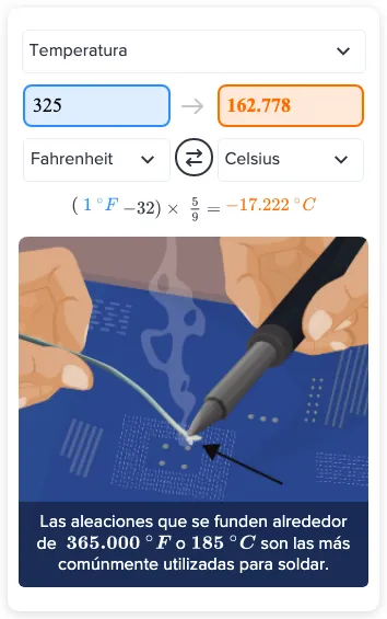 Respuestas de Flexi - ¿Qué es 325 °F en grados Celsius? | CK-12 Foundation