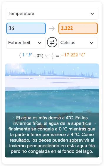 Respuestas de Flexi - ¿Qué son 36 °F en grados Celsius? | CK-12 Foundation