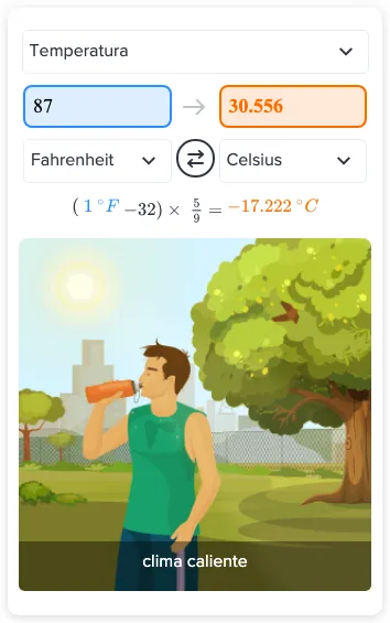 Respuestas de Flexi - ¿Qué son 87°F en grados Celsius? | CK-12 Foundation