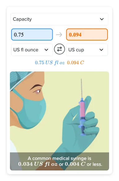Flexi answers - How many cups is 3/4 fluid ounces? | CK-12 Foundation