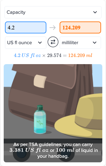 Flexi answers - What is the volume of 4.2 ounces in milliliters? | CK ...