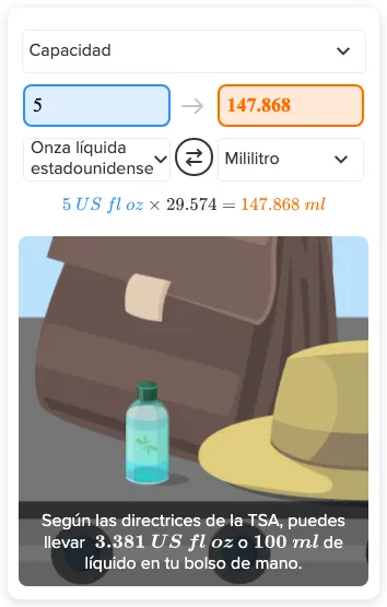 ¿Cuántos mililitros hay en 5 onzas? - Método & pasos | CK-12 Foundation