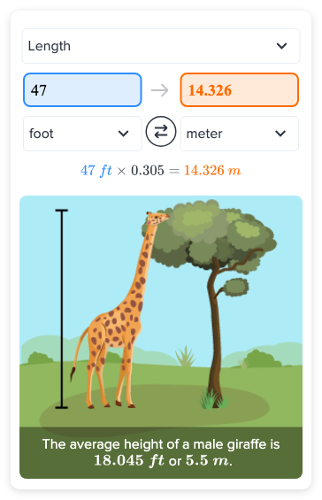Flexi answers - How many meters are in 47 feet? | CK-12 Foundation