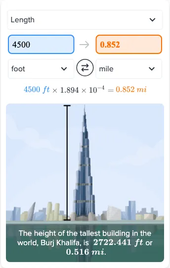 Flexi answers - How many miles is 4500 feet? | CK-12 Foundation
