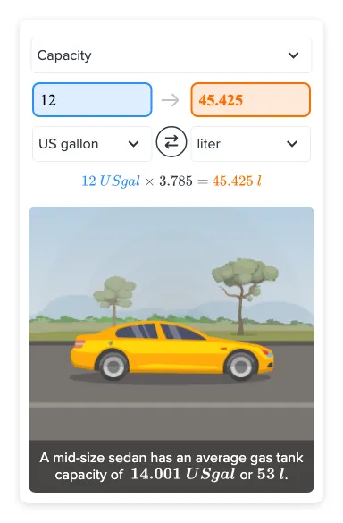Flexi answers - How many liters are in 12 gallons? | CK-12 Foundation Flexi answers - How many liters are in 12 gallons? | CK-12 Foundation