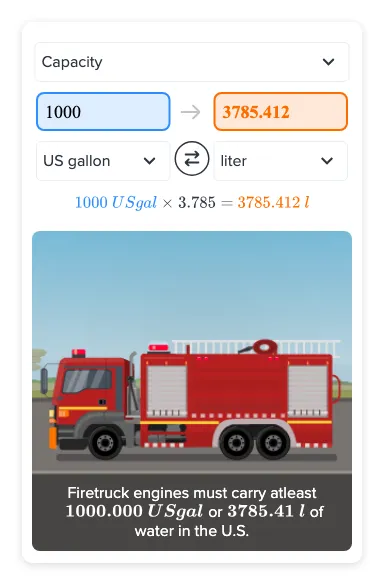 Flexi answers - How many litres are in 1000 gallons? | CK-12 Foundation