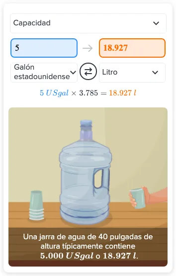 Respuestas de Flexi - ¿Cuál es el equivalente de 5 galones en litros ...