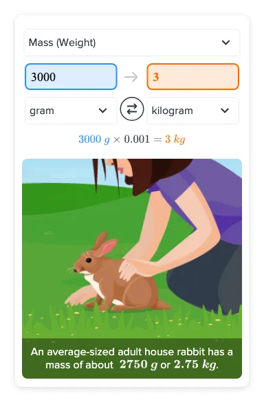 Flexi answers - How many kilograms are in 3000 grams? | CK-12 Foundation