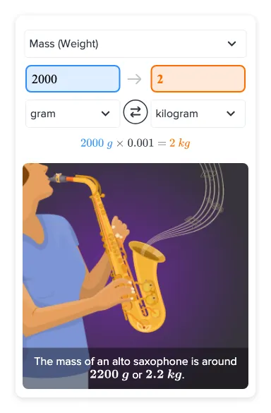 Flexi answers - How many kilograms are in 2000 grams? | CK-12 Foundation