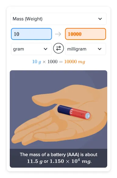 Flexi answers - How many milligrams are in 10 grams? | CK-12 Foundation