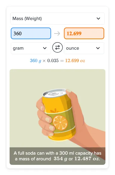 Flexi answers - How many ounces are in 360 grams? | CK-12 Foundation Flexi answers - How many ounces are in 360 grams? | CK-12 Foundation