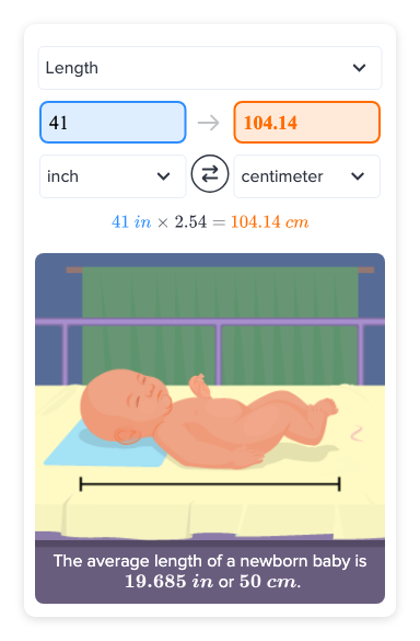 Flexi answers - How to convert 41 inches to cm? | CK-12 Foundation