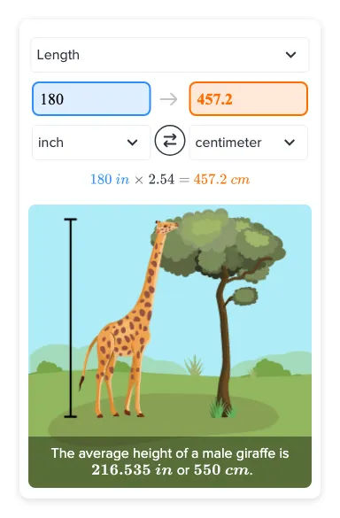 Flexi answers - What is the length of 180 inches in cm? | CK-12 Foundation