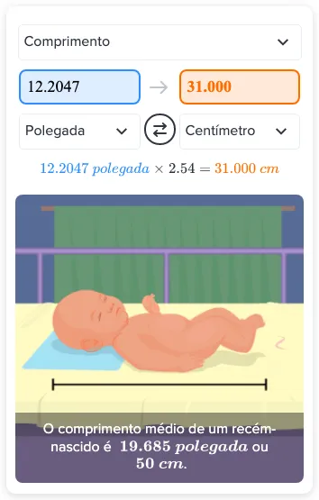 Converta 12.2047 polegadas em cm. - etapas & exemplos | CK-12 Foundation