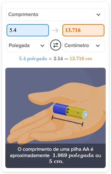 Converta 5.4 polegadas em centímetros. - etapas & exemplos | CK-12 ...