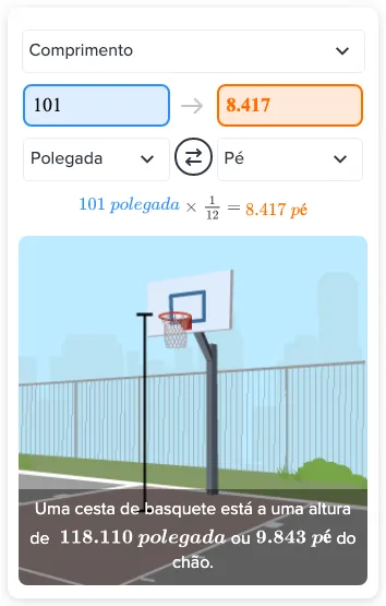 Qual é o comprimento de 101 polegadas em pés? - etapas & exemplos | CK ...