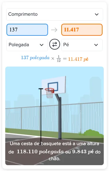 Como converter 137 polegadas em pés? - etapas & exemplos | CK-12 Foundation