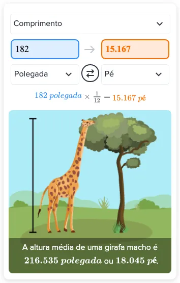 Como converter 182 polegadas em pés? - etapas & exemplos | CK-12 Foundation