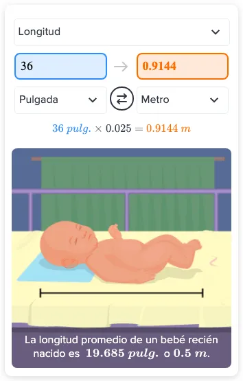 Respuestas de Flexi - Convierta 36 pulgadas a metros. | CK-12 Foundation