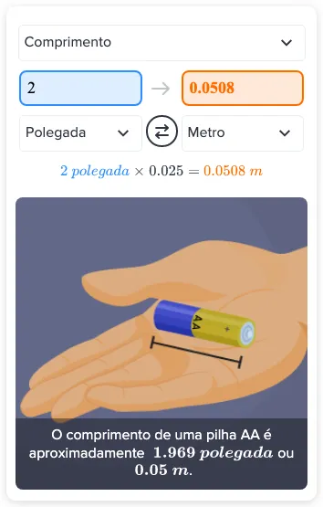 Converta 2 polegadas em metros. - etapas & exemplos | CK-12 Foundation