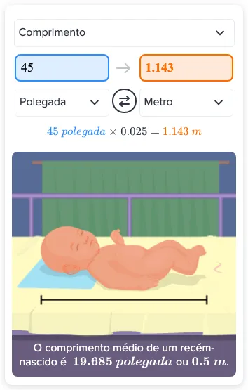 Qual é o comprimento de 45 polegadas em metros? - etapas & exemplos ...
