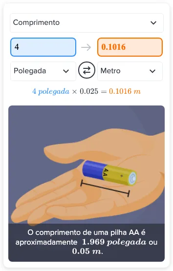 Converta 4 polegadas em metros. - etapas & exemplos | CK-12 Foundation