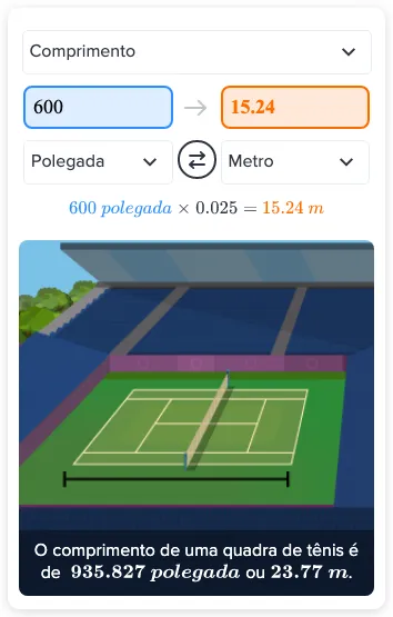 Quantos metros equivalem a 600 polegadas? - etapas & exemplos | CK-12 Foundation