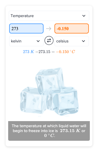 Flexi answers - What is 273 Kelvin in Celsius? | CK-12 Foundation