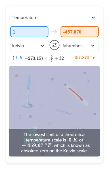 Flexi answers - What is 1 Kelvin in Fahrenheit? | CK-12 Foundation