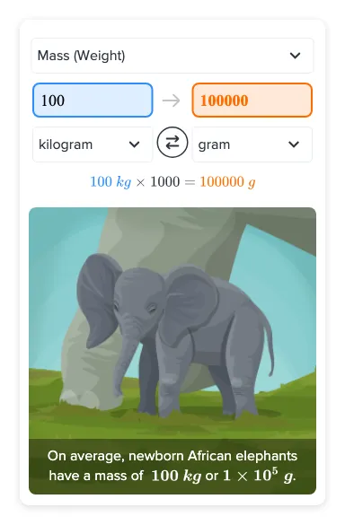 Flexi answers - What is the equivalent of 100 kilograms in grams? | CK ...