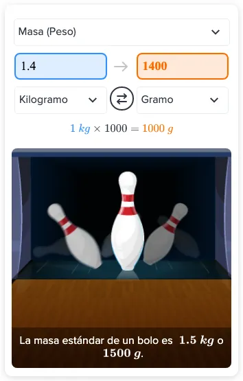 Respuestas de Flexi - Convierta 1.4 kilogramos a gramos. | CK-12 Foundation